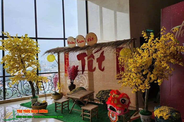 10+ ý tưởng trang trí gian hàng Tết đẹp và ấn tượng - Tre trúc Ngọc Dương